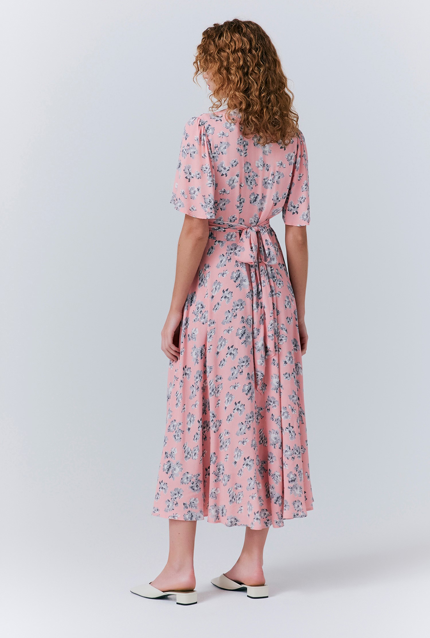 Jess Pink Floral Midi Tea Dress | Ghost London